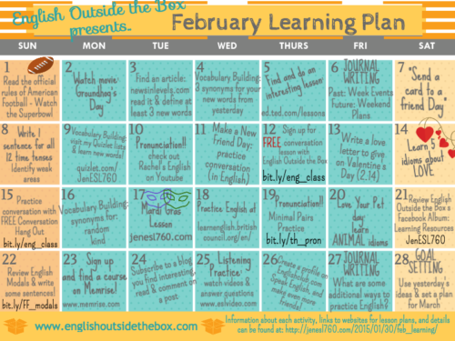 Learn something NEW, every day in February! - English Outside The Box